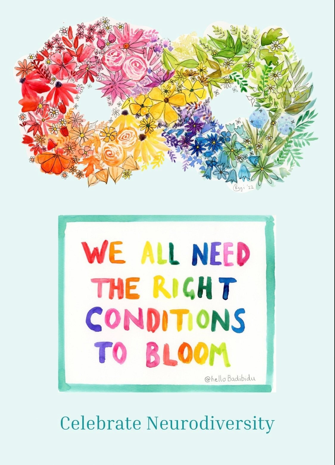 Neurodiversity Celebration Poster - digital download & Badibidu by Cat Regi